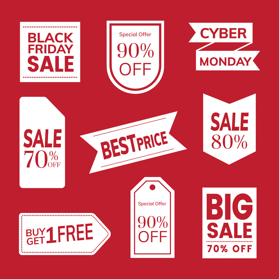 Set of promotion badge vectors, a Background Graphic by rawpixel