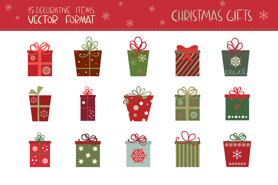 Christmas Gifts (vector set), an Object Graphic by Inkant Studio