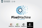 Pixel machine logo template, a Branding & Logo Template by ft.studio