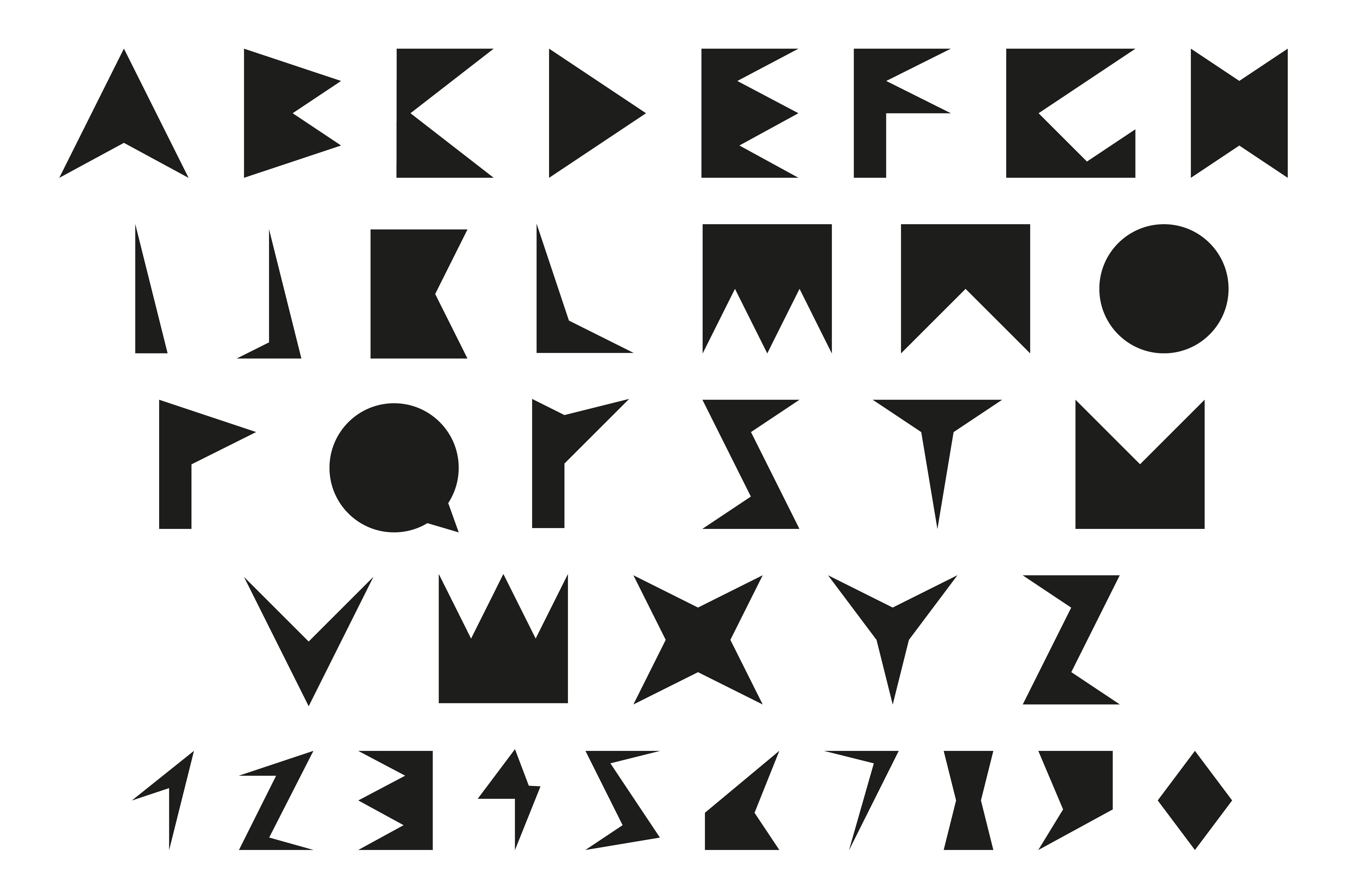 B&W Font with numbers. Alphabet., an Object Graphic by ExpressShop