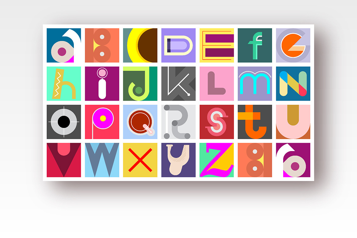 Font Design & Seamless Background, an Education Illustration by danjazzia