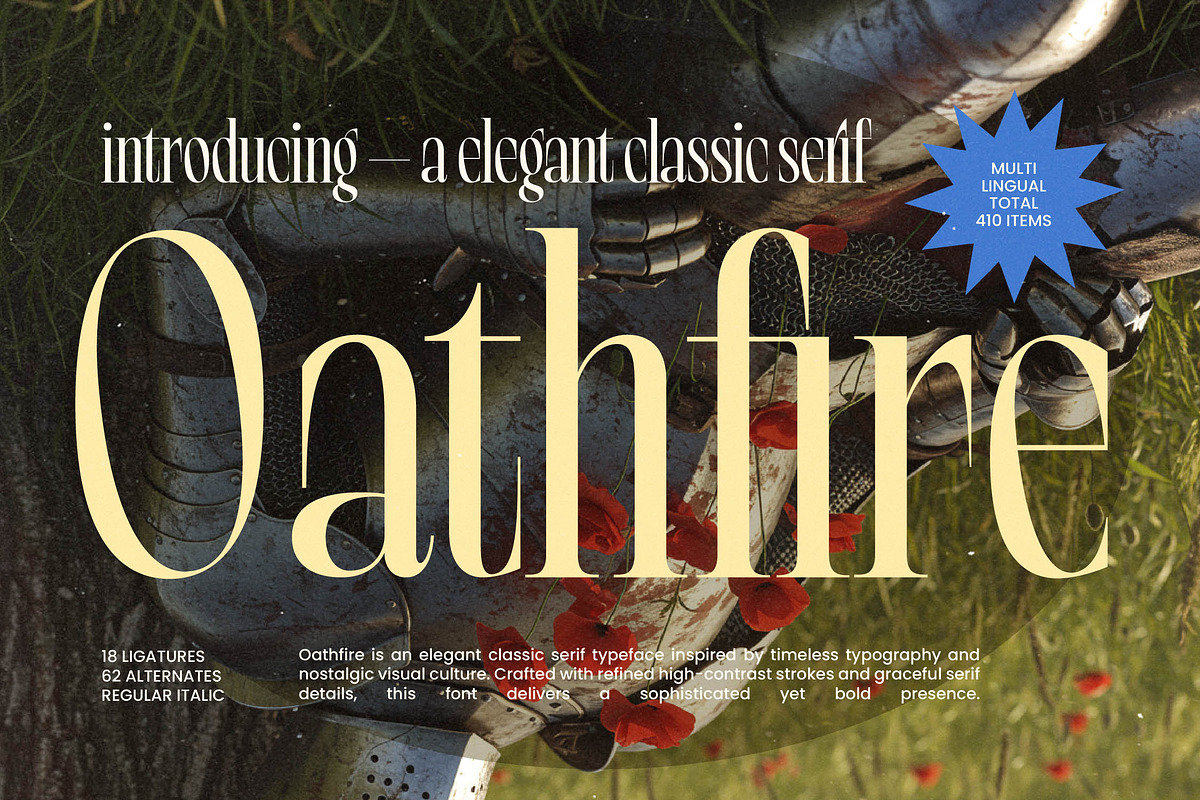 Oathfire Elegant Classic Serif, a Serif Font by timelesstype.co