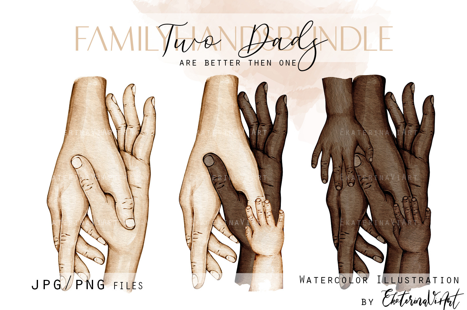 Two Dads Same Sex Family | Decorative Illustrations ~ Creative Market