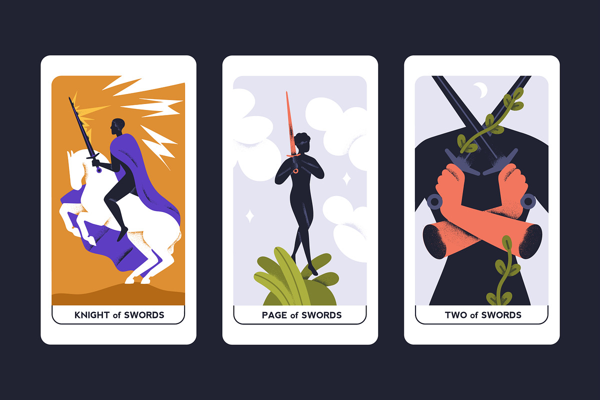 Suit of Swords tarot cards set, an Illustration by Good Studio