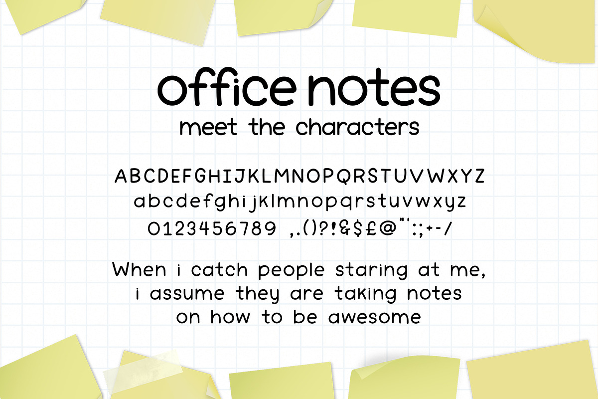 Office Notes Font, a Font by Lollipop Hand Drawn