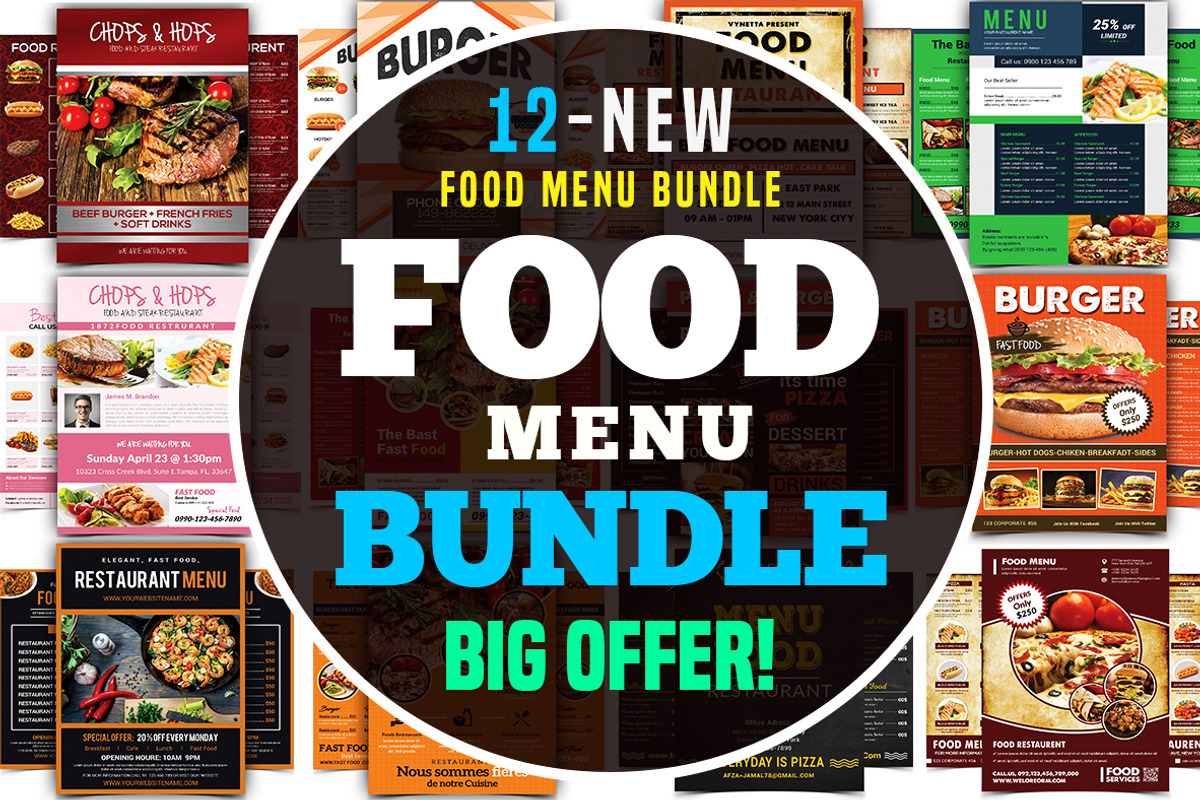 Food Menu Flyer Bundle, a Flyer Template by AfzaalGraphics