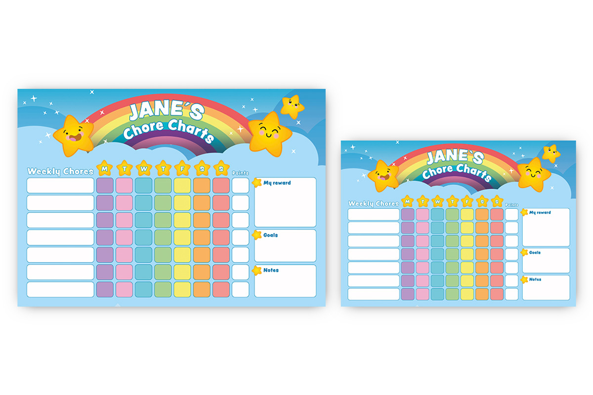 Printable Kids Chore Charts, a Flyer Template by McLittle Stock