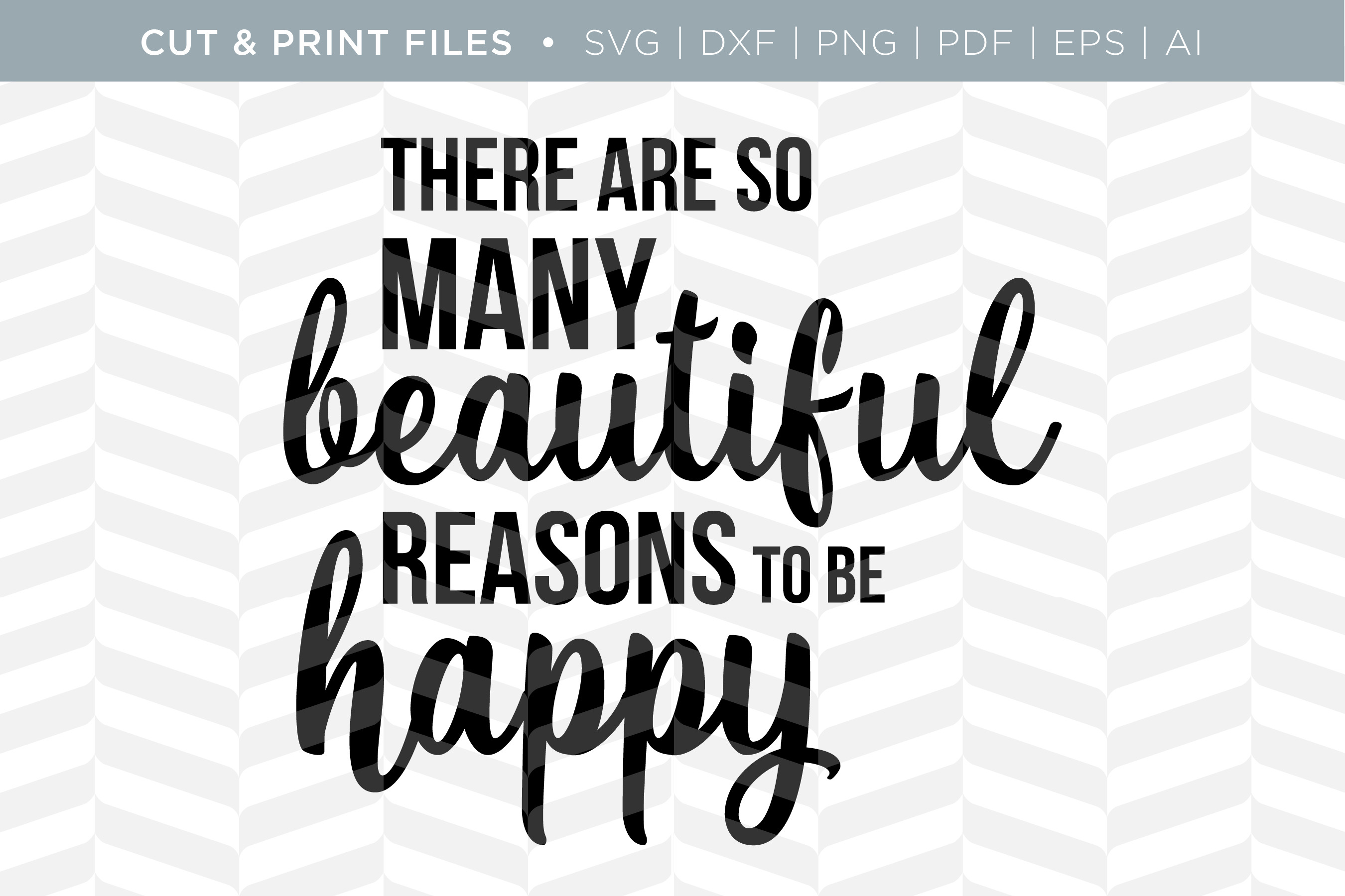 Be Happy SVG Cut/Print Files, an Illustration by Simply Bright Studio
