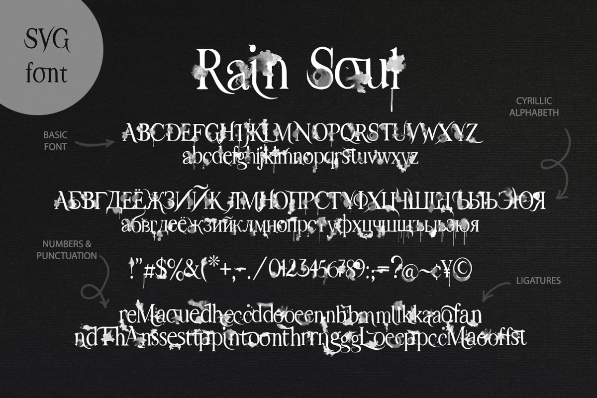 Rain Soul. SVG Font., a Sans Serif Font by Red Ink