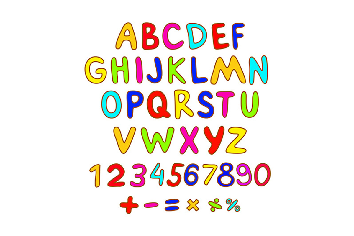 Alphabet font color for children ABC, a Background Graphic by Rommeo79