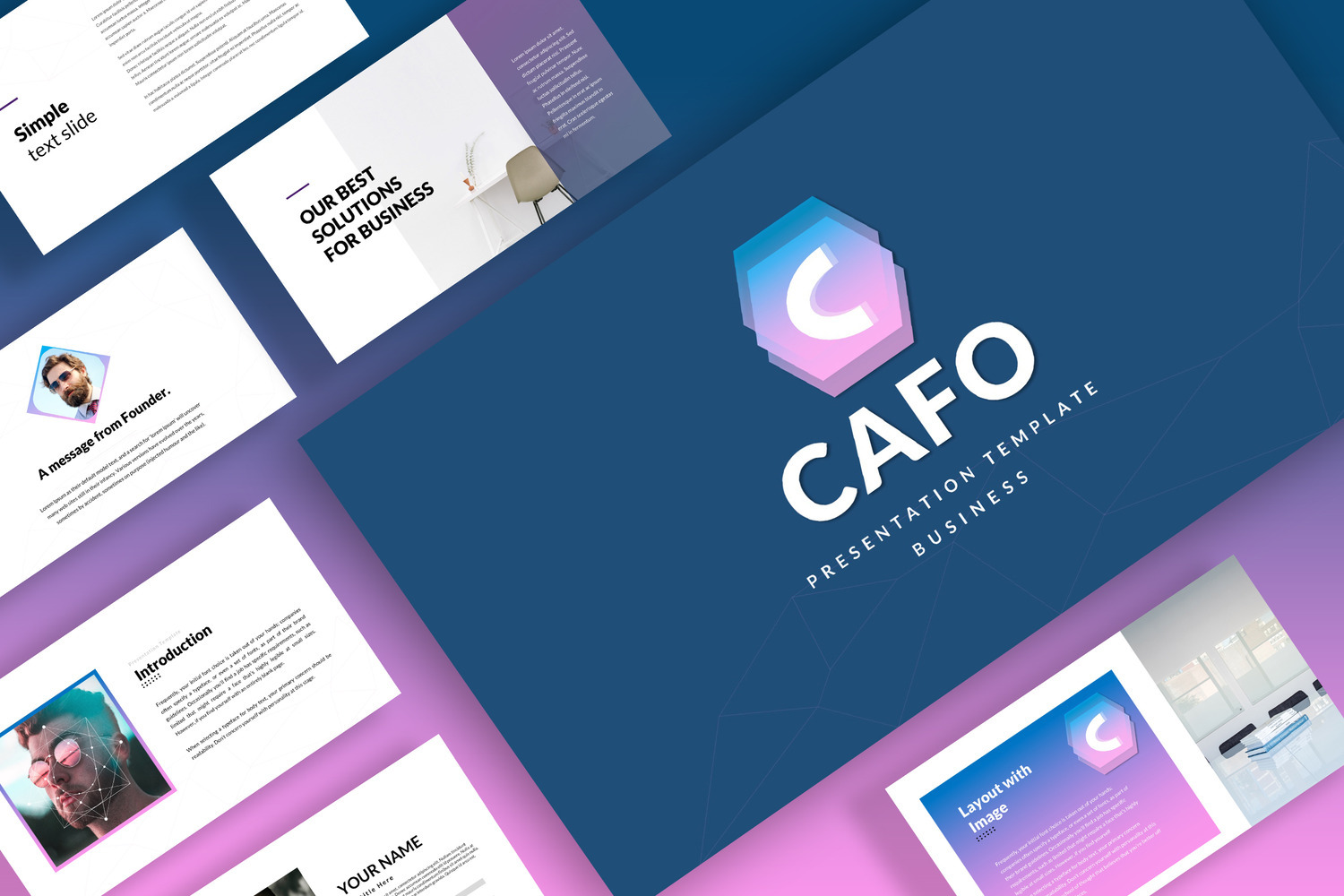 Cafo Business Powerpoint, a Presentation Template by Infinity Vector Studio