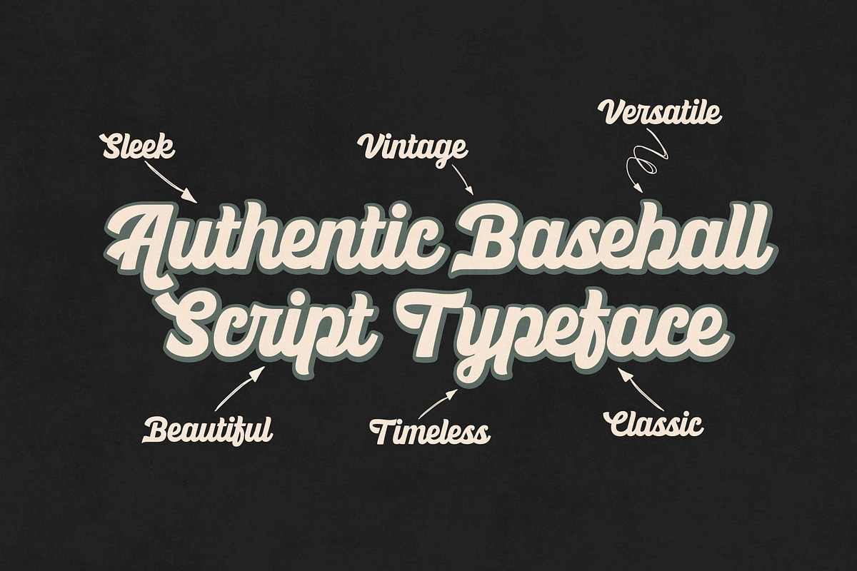 Ballpark Beauty - Baseball Script, a Script Font by HipFonts