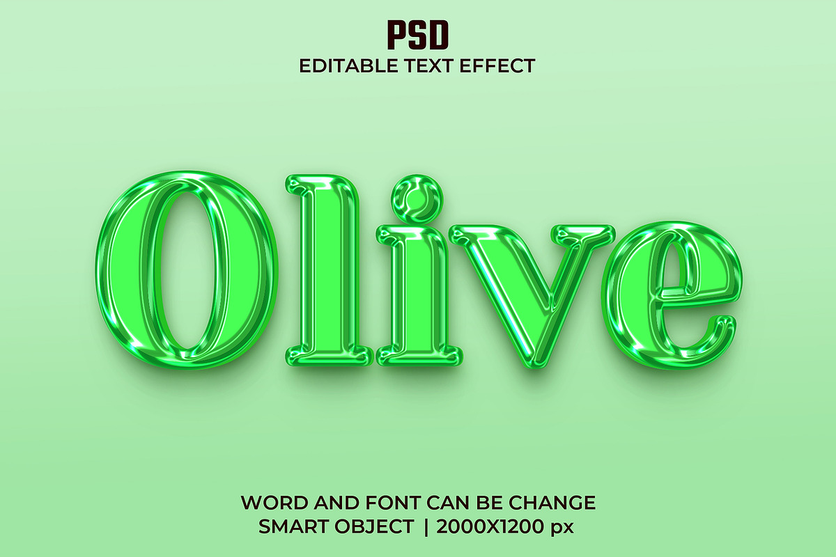 Olive 3d Editable Psd Text Effect, a Layer Style Add-On by bdrobin ...