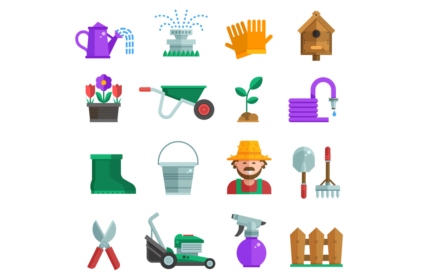 Spring Gardening Icons Set, an Object Graphic by Alex Krugli