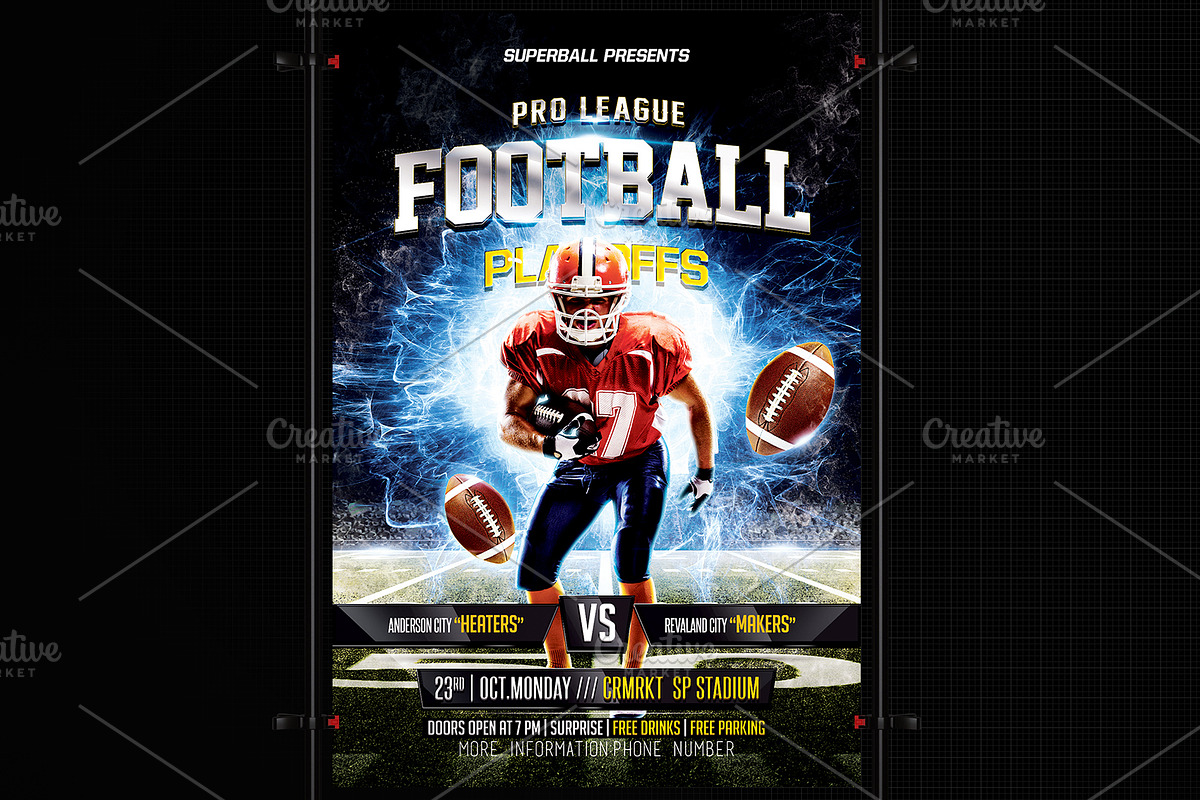 NFL Football Flyer, a Flyer Template by Basez Flyers | Creative Market