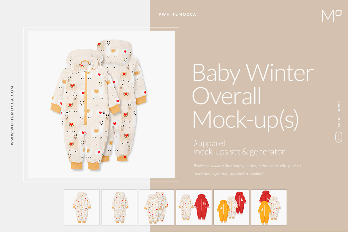 Baby Overall Winter Mock-ups Set, an Apparel Mockup by Mocca Mockups Store