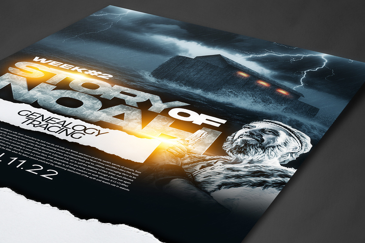 Story of Noah church flyer template