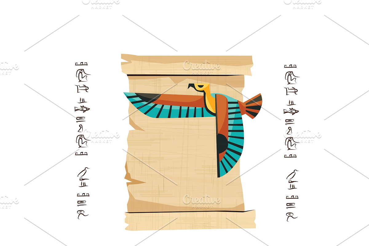 Ancient Egypt papyrus scroll with, a Decorative Illustration by art PVP ...
