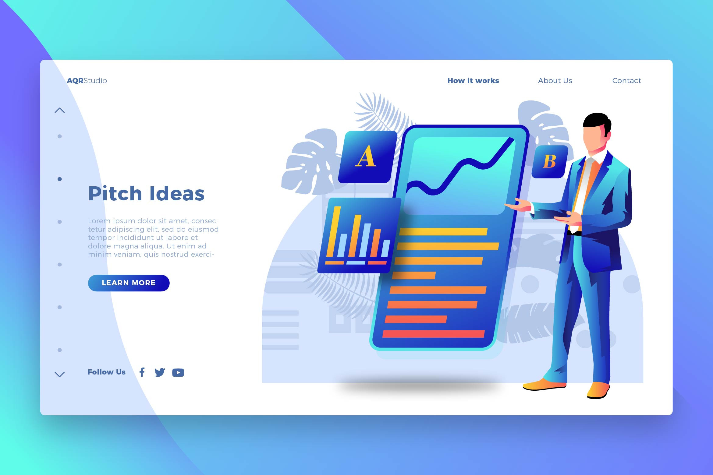 Pitch Ideas - Banner & Landing Page, a Templates & Theme by AQR Studio