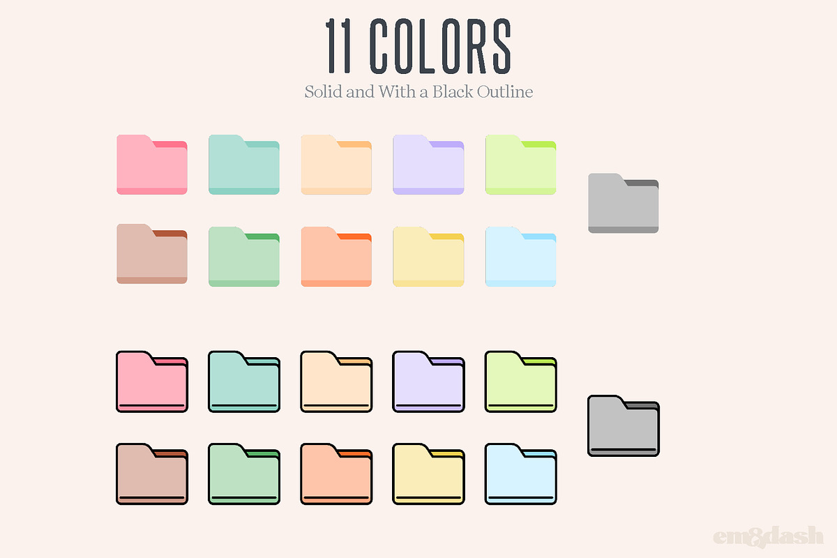 Colorful Desktop Folder Icons, an Icon by Em & Dash