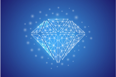 Diamond 3d low poly symbol, a Technology Illustration by GraphiShop