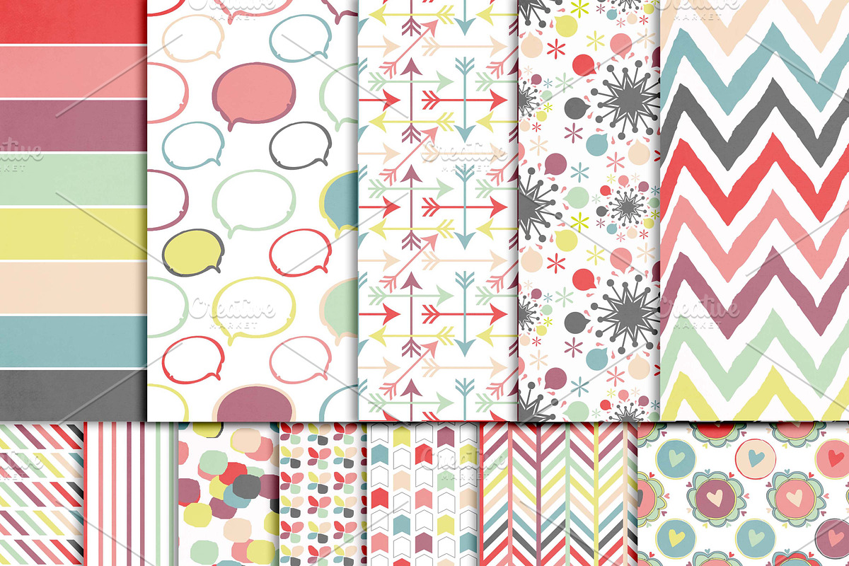 Digital paper, a Pattern Graphic by Creativeqube Design