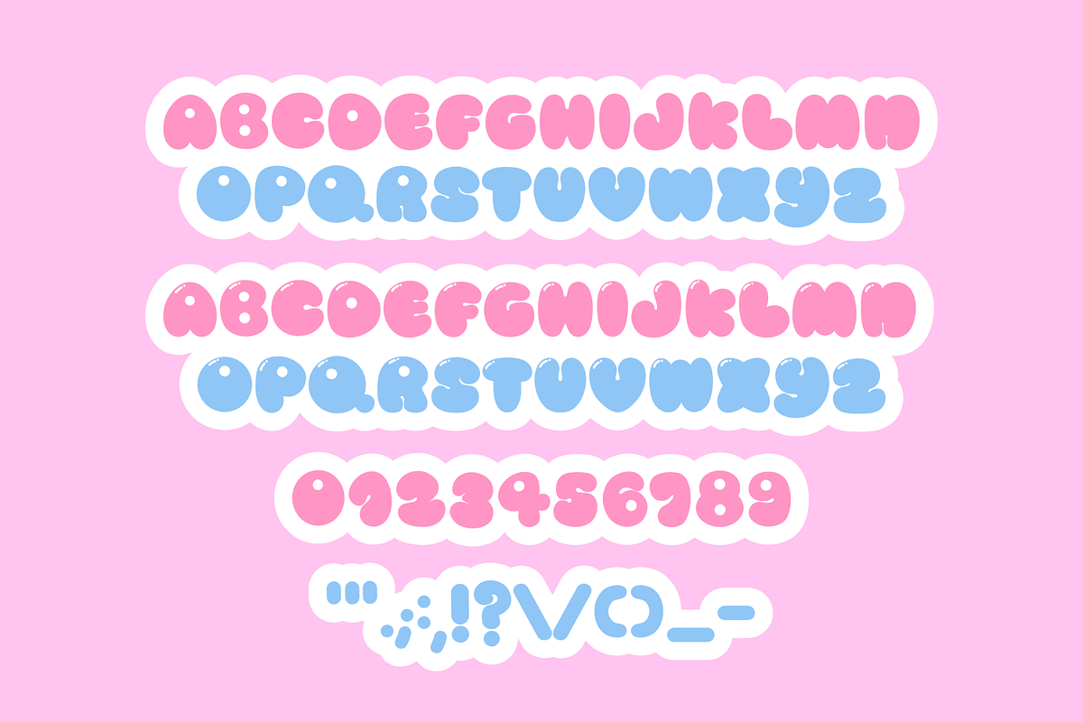 Bubble Font, a Handwritten Font by Babymimiart