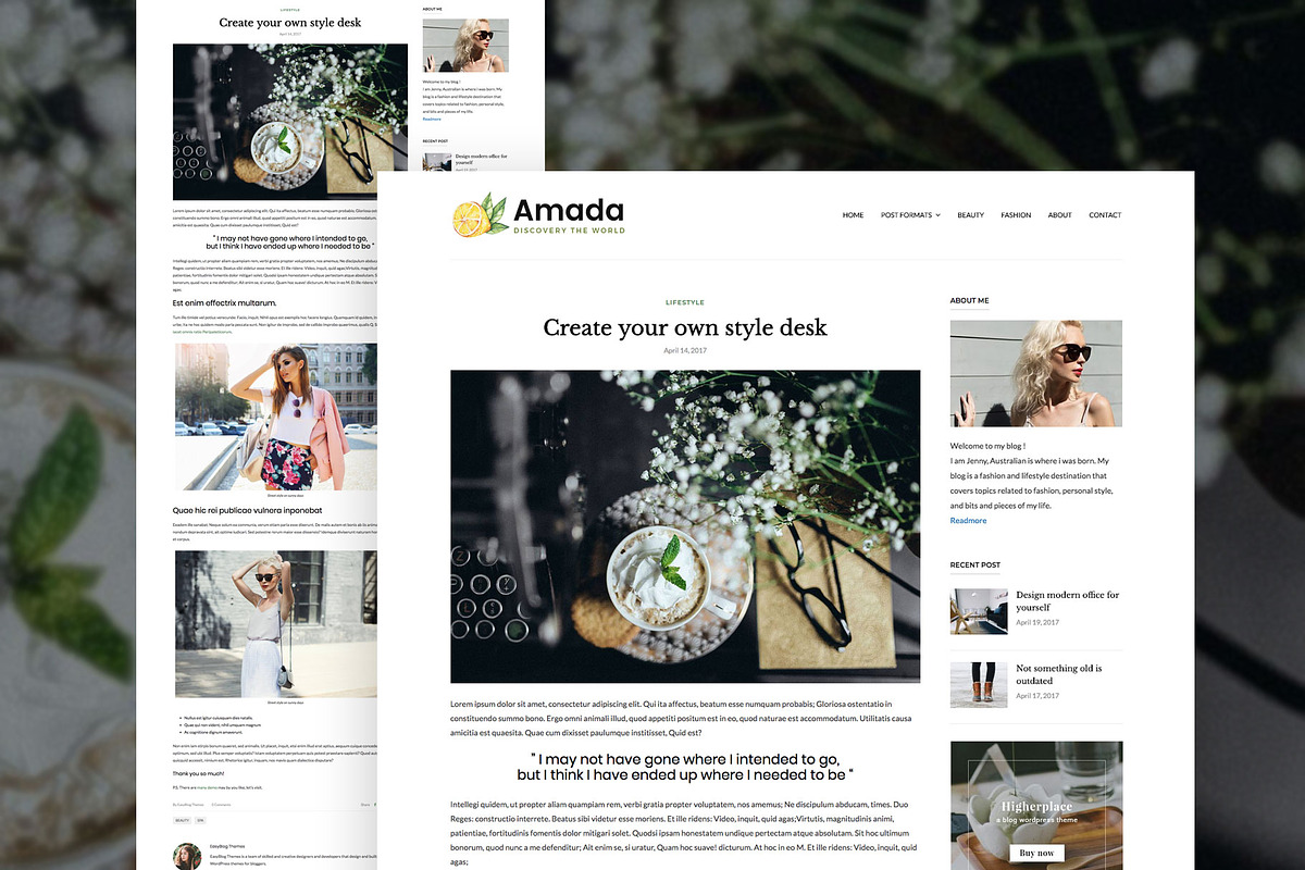 Amada - Travel & Lifestyle Blog, a WordPress Template by EasyBlog Themes