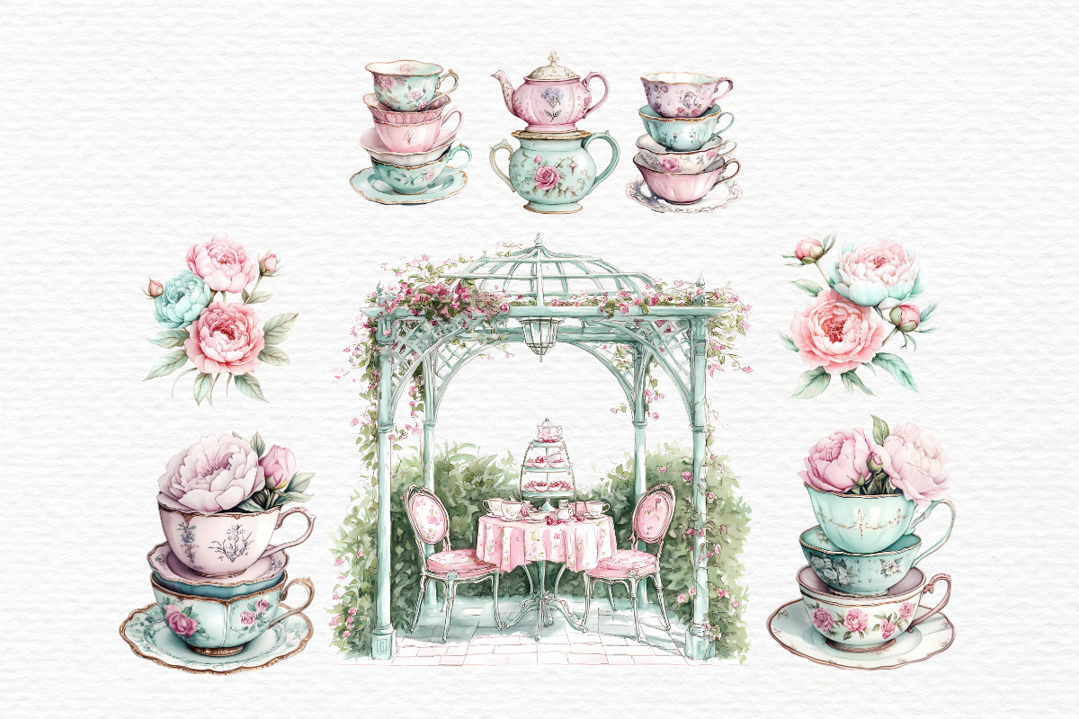 Afternoon Tea, Girls Tea Party, an Object Graphic by Invite to Clipart