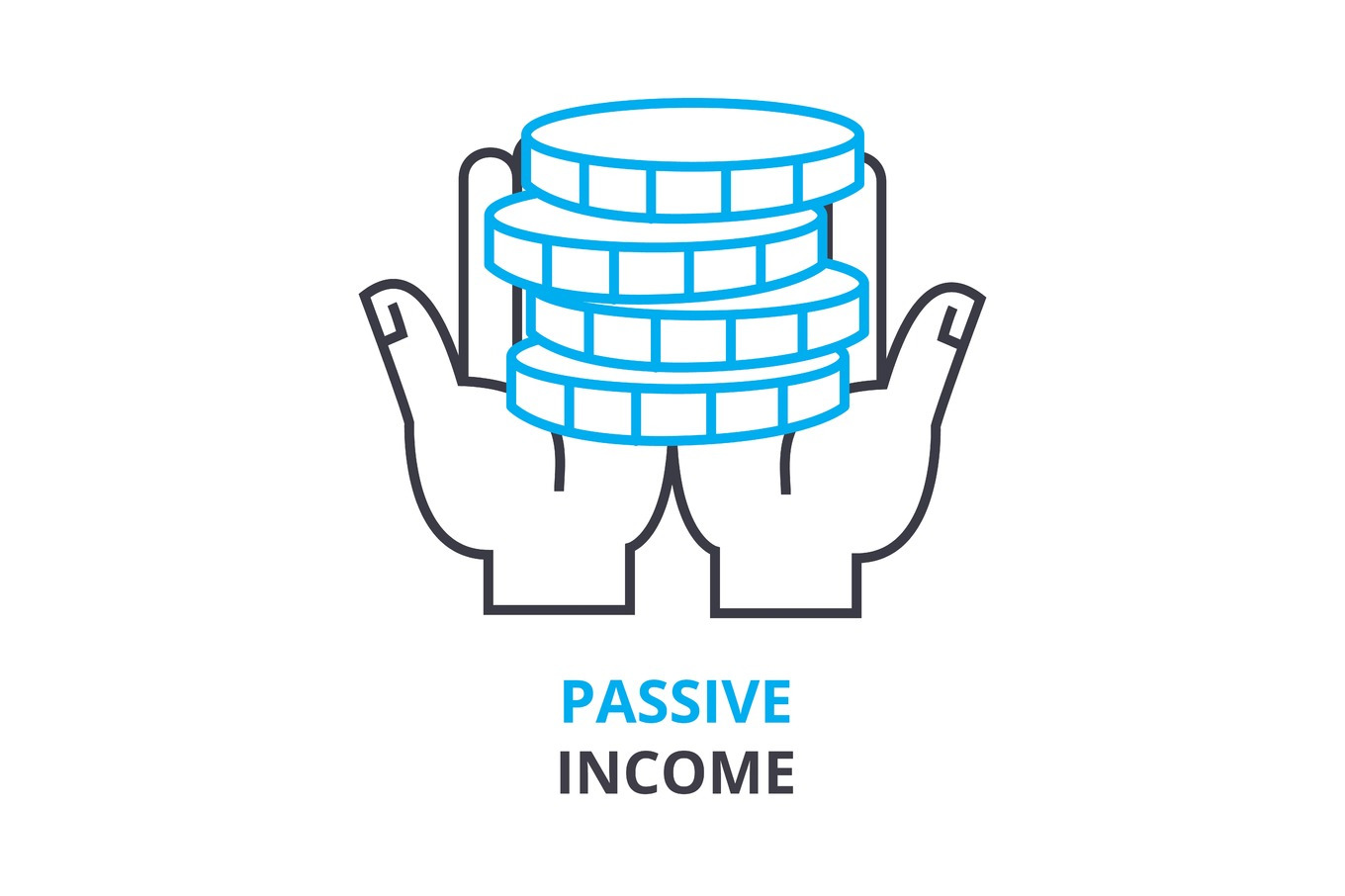 passive income concept , outline icon, linear sign, thin line pictogram ...
