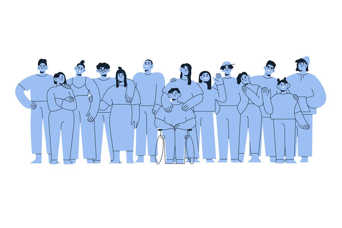 Abstract people group, community, a Person Illustration by Good Studio