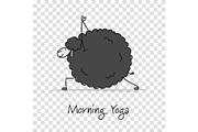 Funny sheep doing yoga, sketch for, an Animal Illustration by Kudryashka