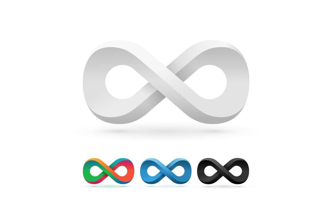 Set of infinity symbol icons., an Illustration by Aleksandrs