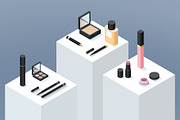 Isometric set with cosmetics item, an Object Graphic by lemonoff