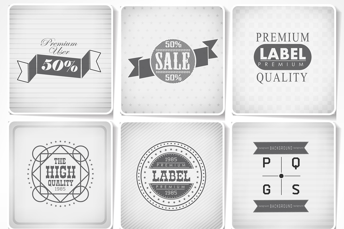 Premium, Guarantee Labels set, an Illustration by Merfin