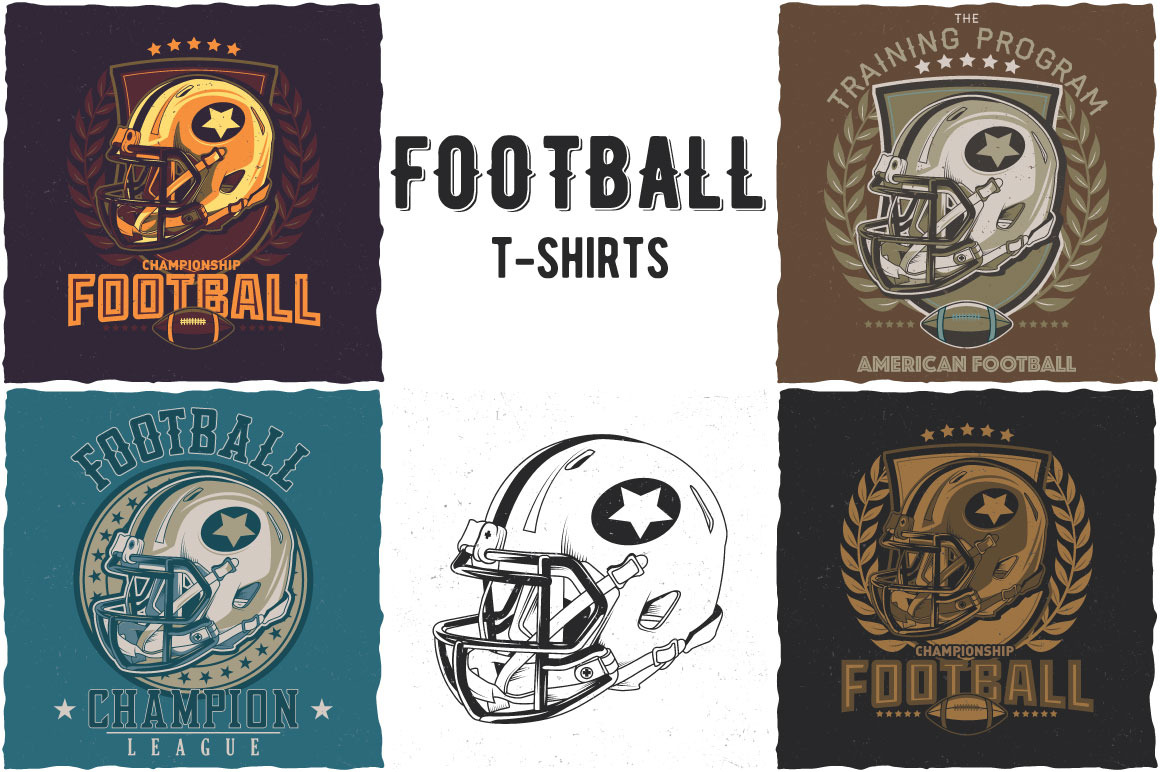Football T-shirts Designs, a Decorative Illustration by Anton Antipov