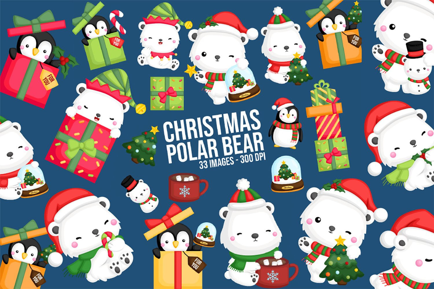 Cute Christmas Clipart - Polar Bear