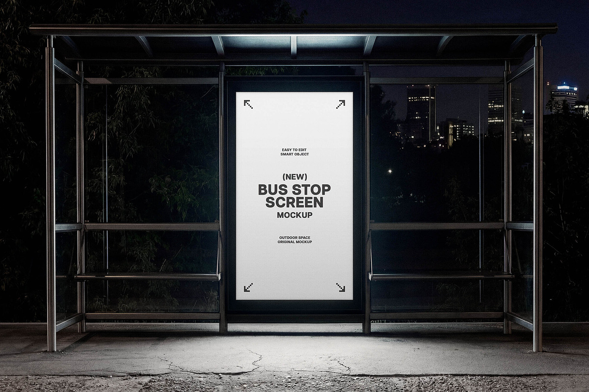 Vertical Bus Stop Screen Mocukp, an Advertising Mockup by Design Squad