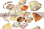12 Vintage old labels | Graphic Objects ~ Creative Market