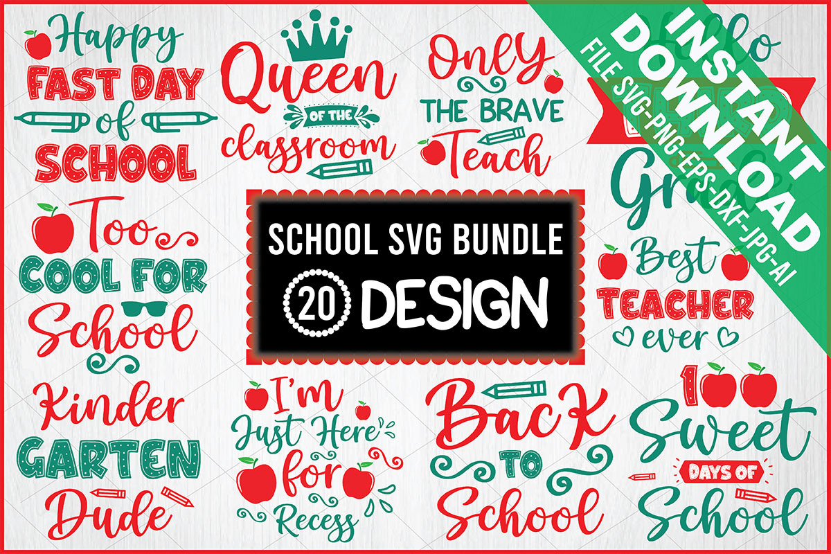 School SVG Bundle, a Graphic by crafthome