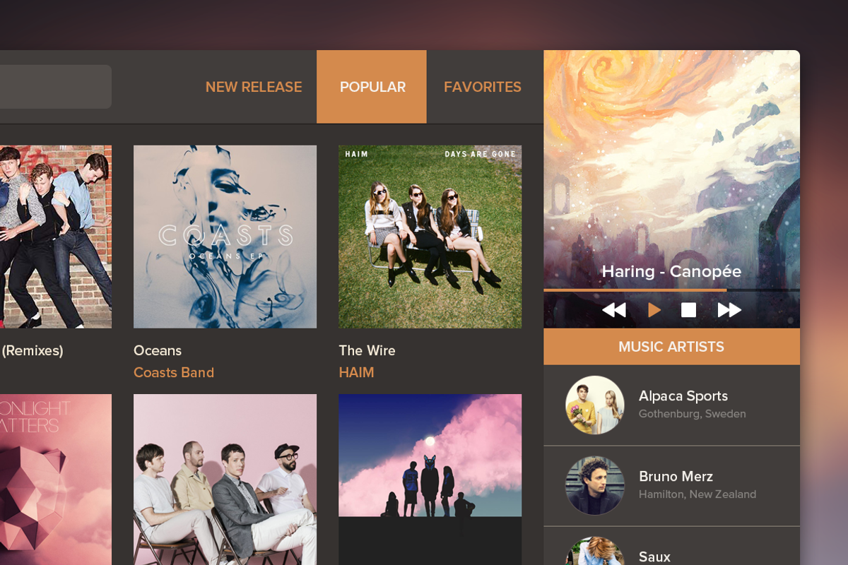 Music Dashboard, an UI Kit Template by Sunbzy