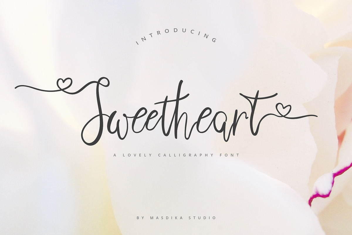 Sweetheart Lovely Calligraphy Font, a Script Font by Masdika Studio