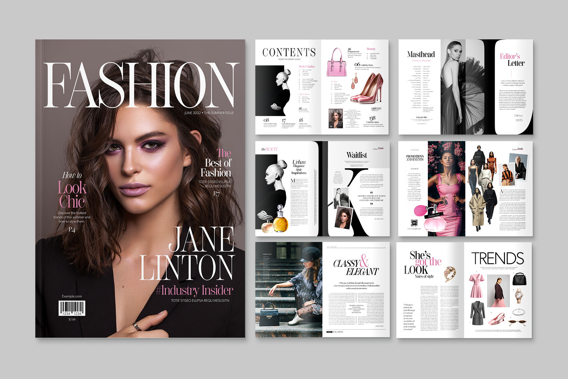 Fashion Magazine Template, a Magazine Template by BrandPacks | Creative ...