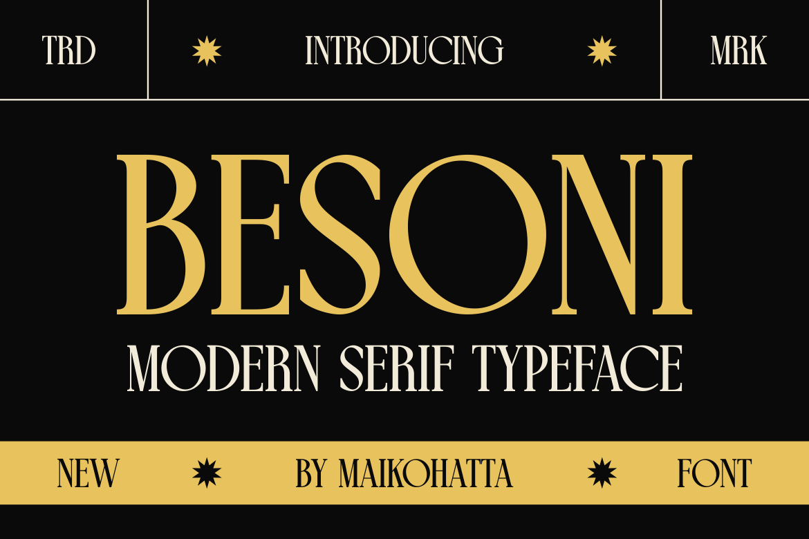 Besoni - Modern Serif Typeface, a Serif Font by MaikoHatta