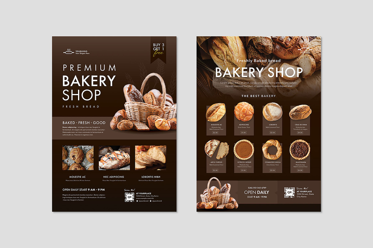 Bakery Flyer Template, a Flyer Template by BrandPacks