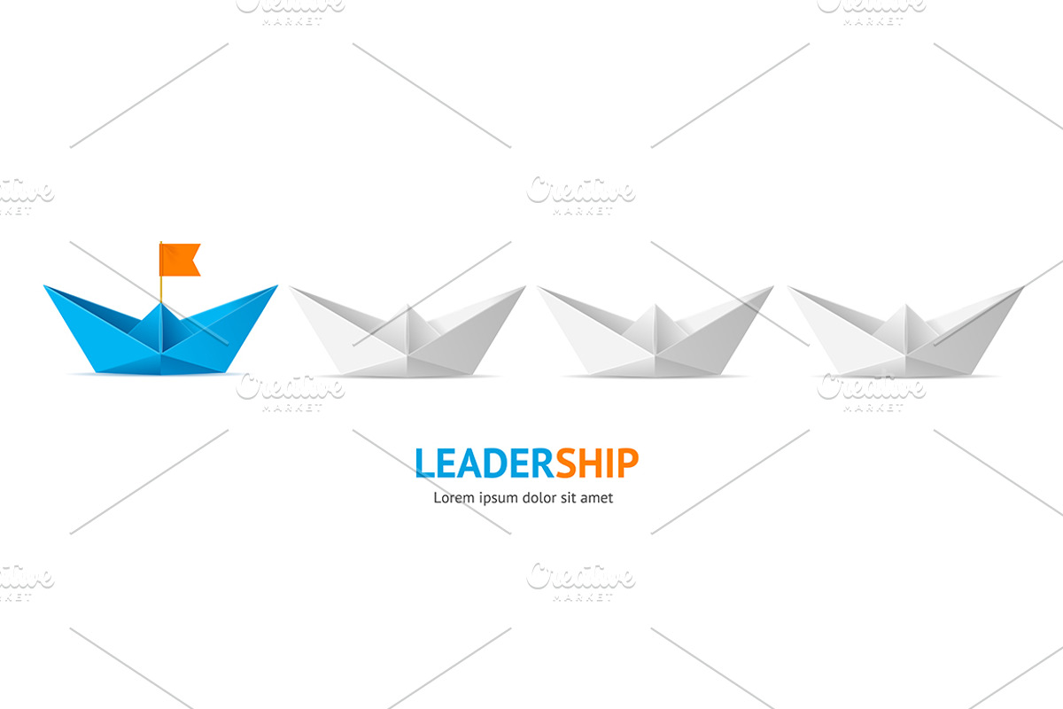 Paper Boat Leadership Concept Banner, an Object Illustration by More ...