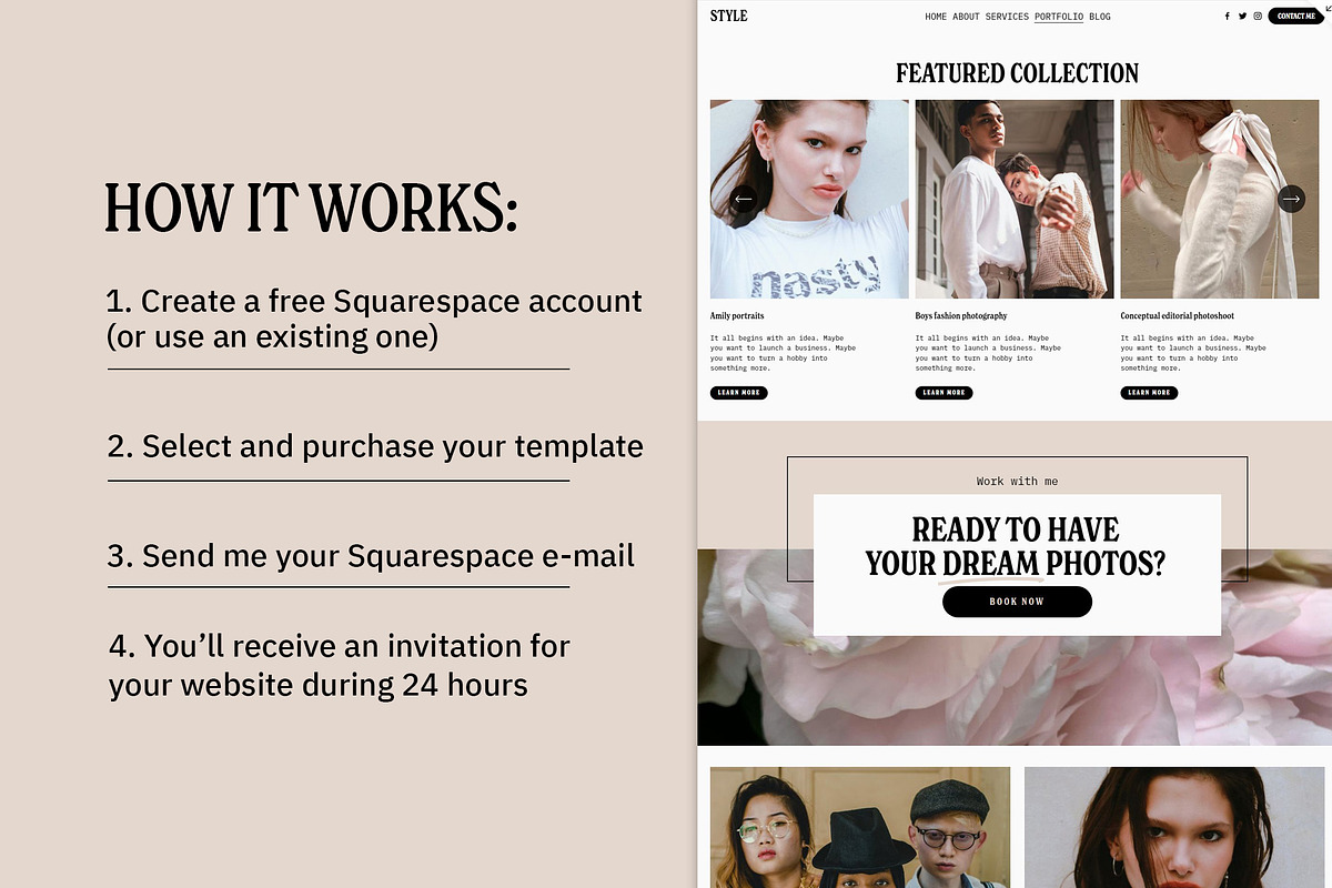 Photographers Squarespace Web template