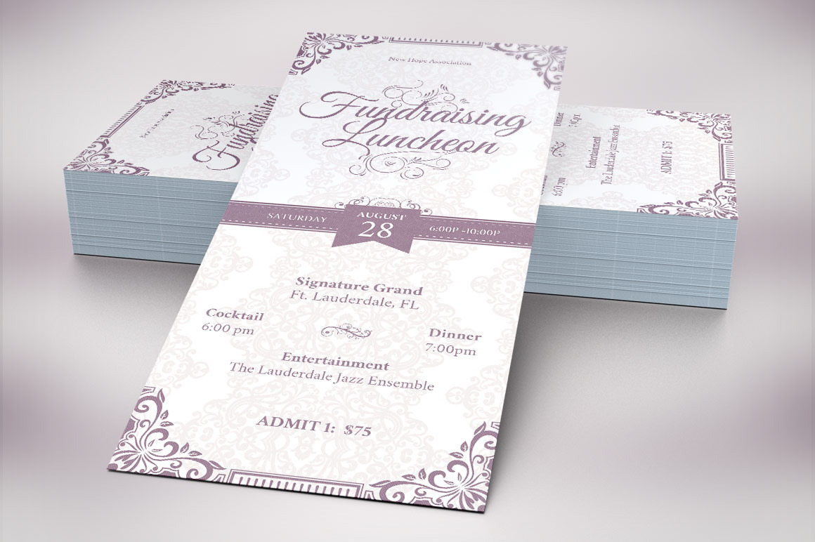 Vintage Luncheon Rack Card Template, a Stationery Template by Godserv ...