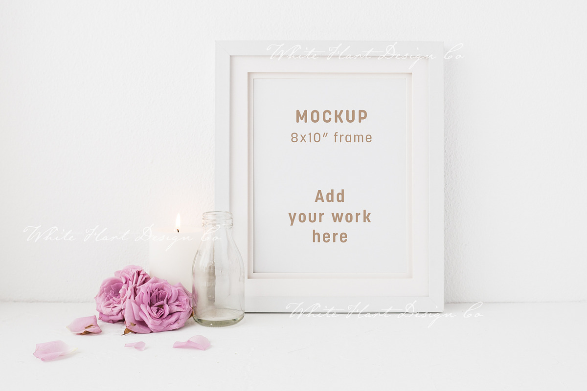 8x10 frame mockup - psd png, a Print Template by White Hart Co.