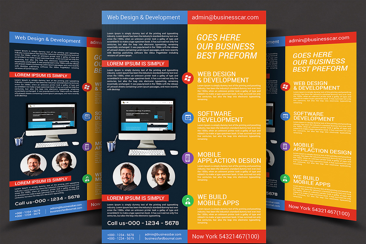 Website Design Agency Flyer, a Flyer Template by AfzaalGraphics